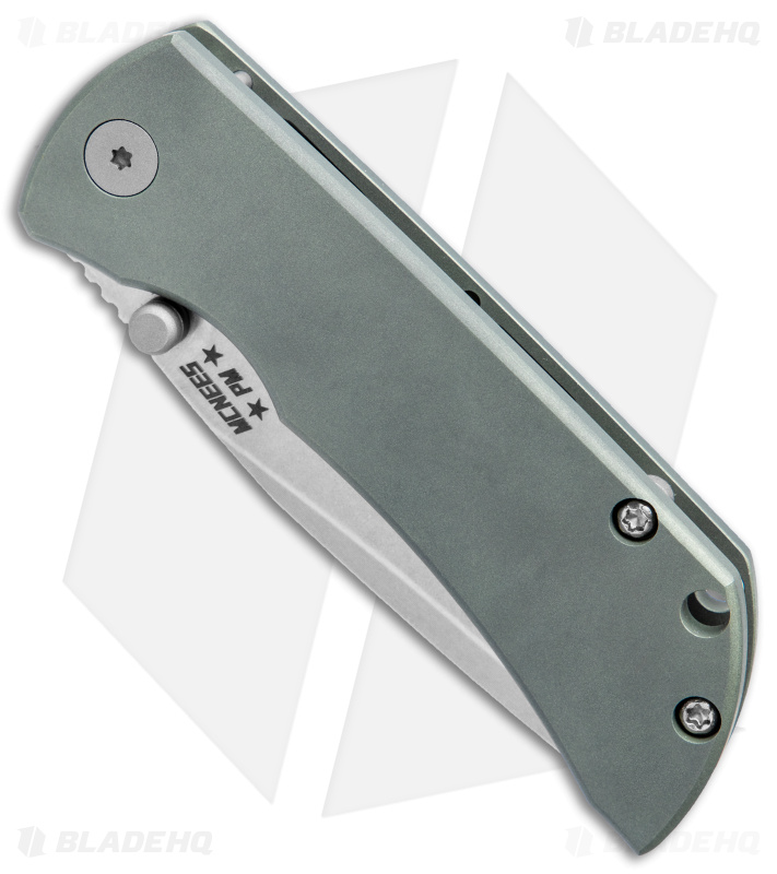 McNees Knives MAC2 Knife Green Titanium (3" SW) - Blade HQ