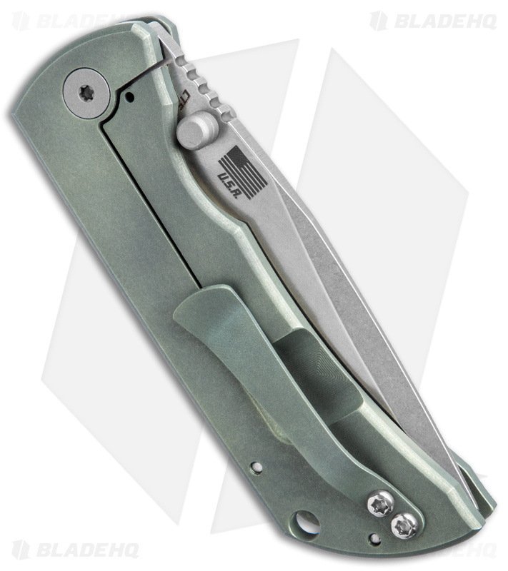 McNees Knives MAC2 Knife Green Tiger Bomber Ti (3" SW) - Blade HQ