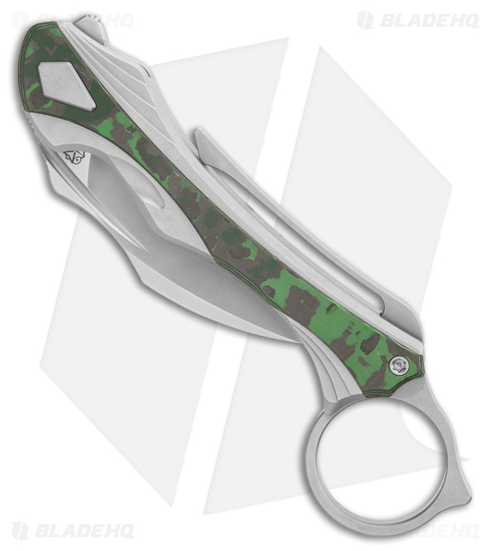 Poikilo Blade Thorny Devil Knife Ti/Green CF Pearlescent SW