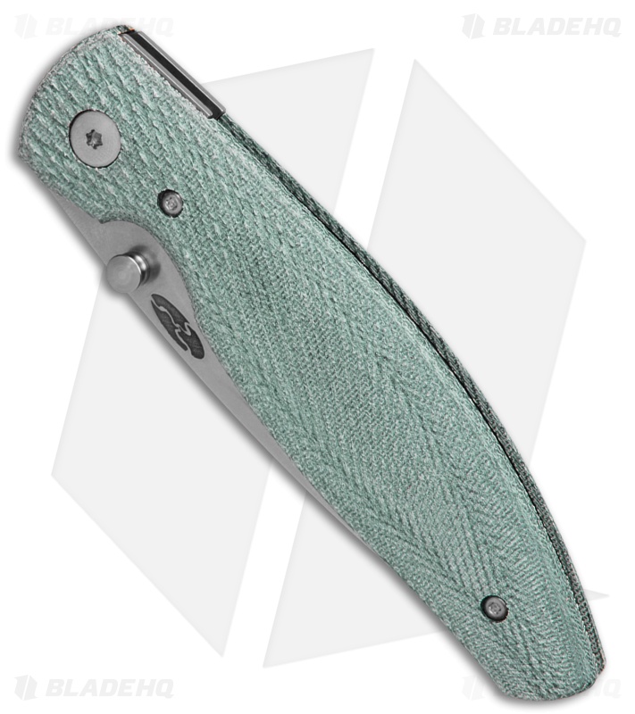 TRM Knives Atom Liner Lock Knife Denim Lizard Skin Micarta