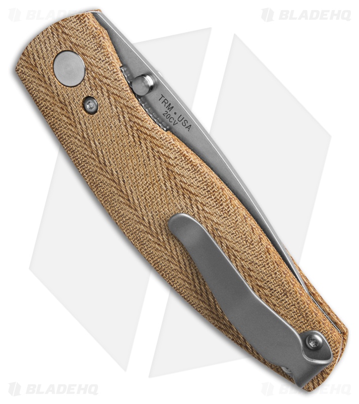 TRM Knives Neutron 2 Knife Natural Micarta 3D Contoured