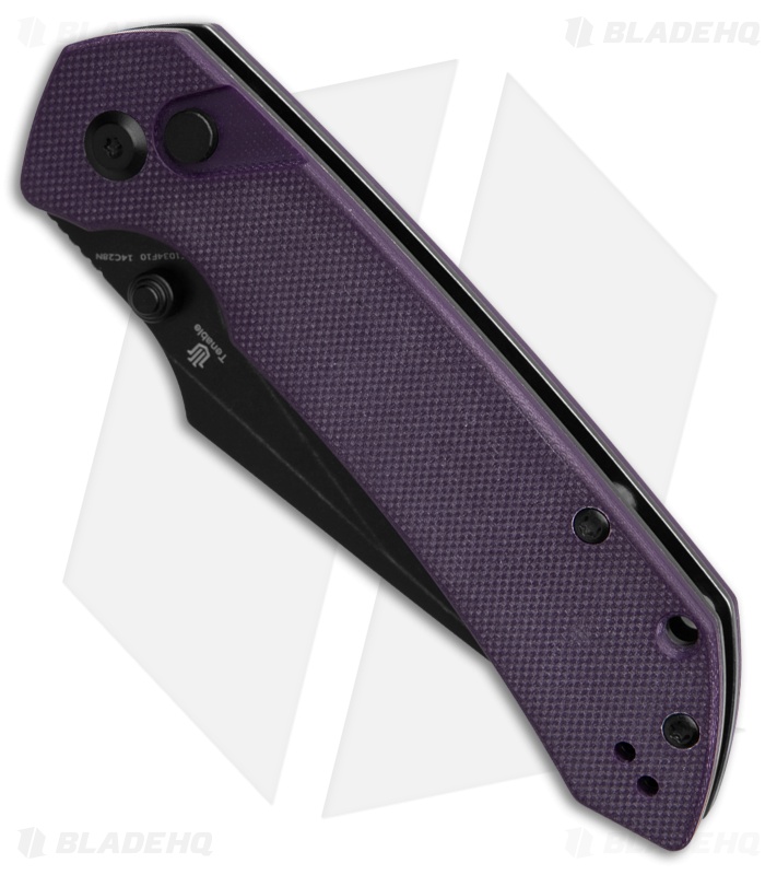 Tenable Fenrir Button Lock Knife | Purple G-10 | Black SW