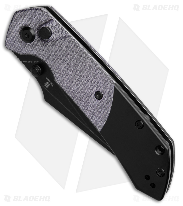 Tenable Fenrir Button Lock Knife | Purple Micarta + BW Al