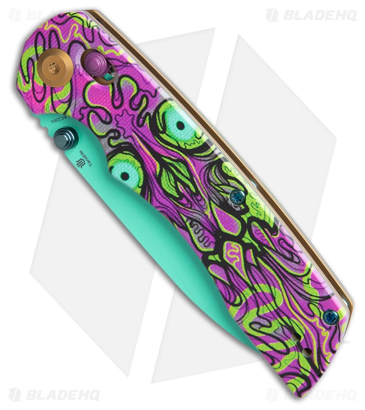 Tenable Knives Kryo Crossbar Lock Knife Jade G-10 Purple Undead