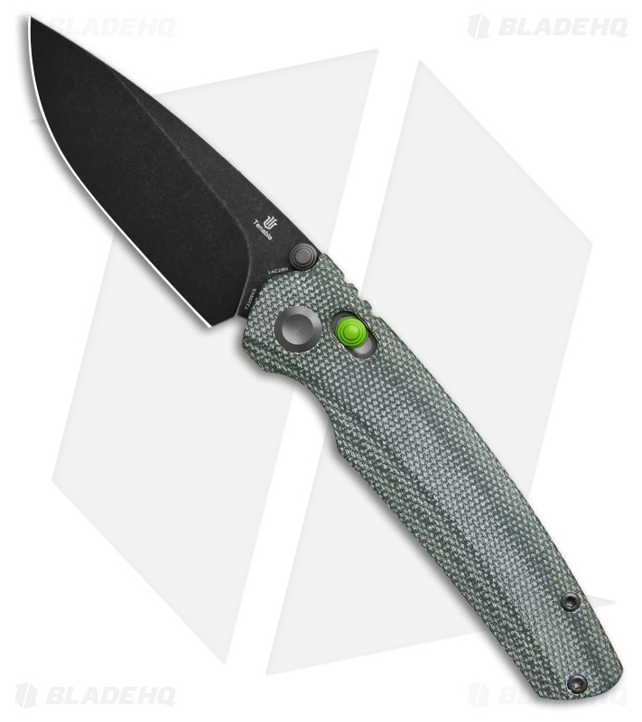 Tenable Knives Raven Crossbar Lock Knife Green Micarta