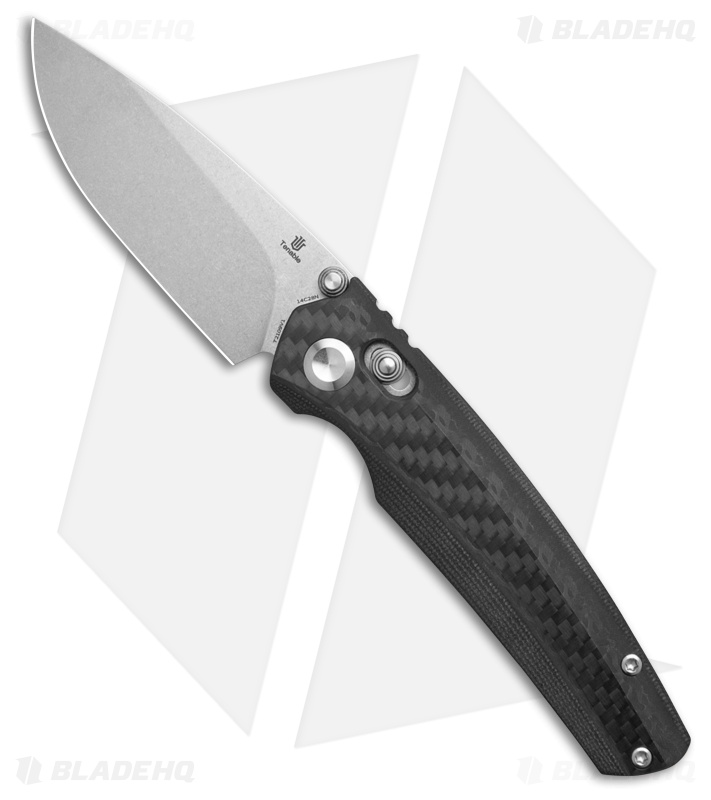 Tenable Knives Raven Crossbar Lock Knife Twill Carbon Fiber