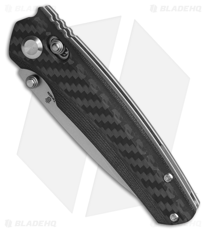 Tenable Knives Raven Crossbar Lock Knife Twill Carbon Fiber