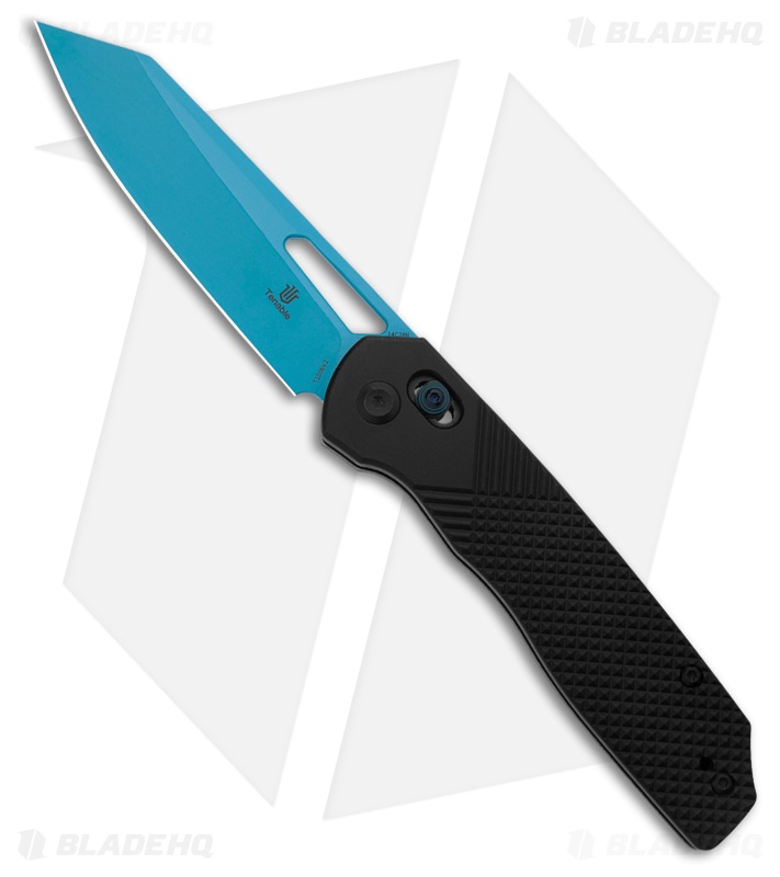 Tenable Knives Shard Knife Black Diamond Pattern Al Blue