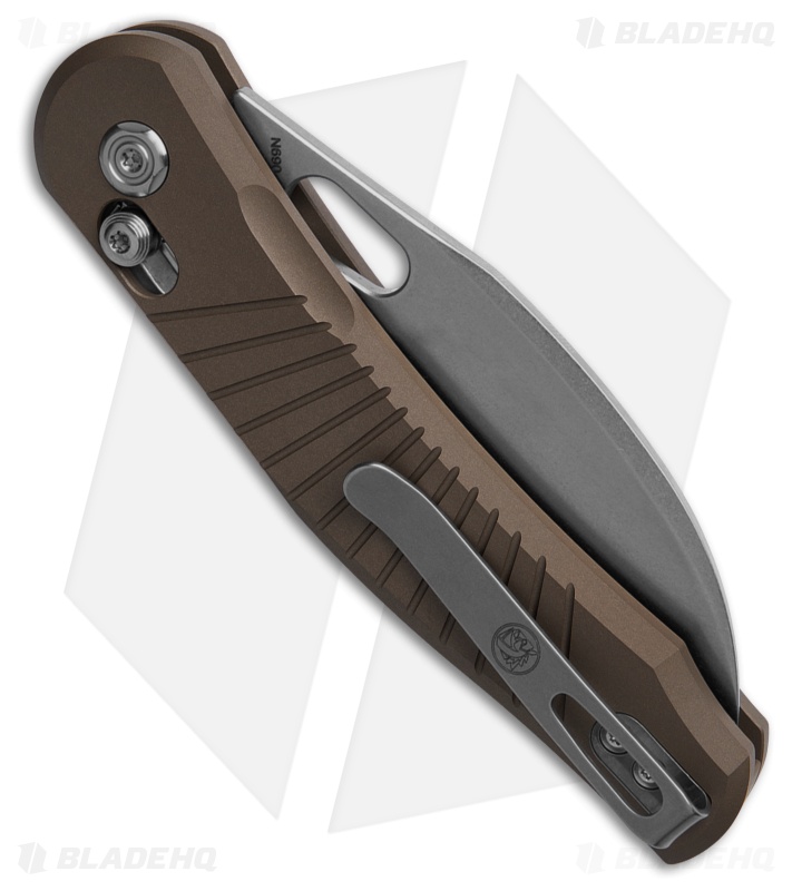 Vosteed Morel Crossbar Lock Knife Brown Aluminum + Stonewash