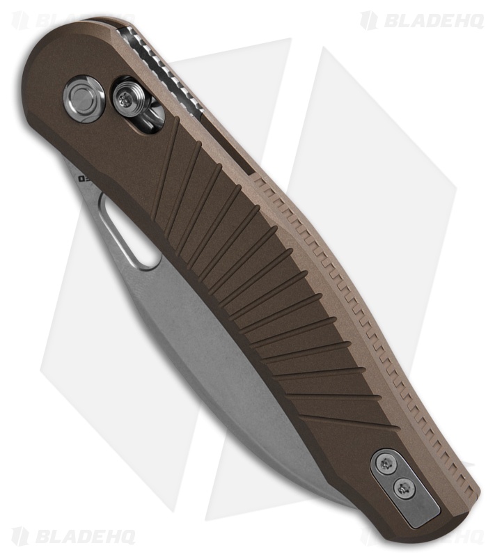 Vosteed Morel Crossbar Lock Knife Brown Aluminum + Stonewash