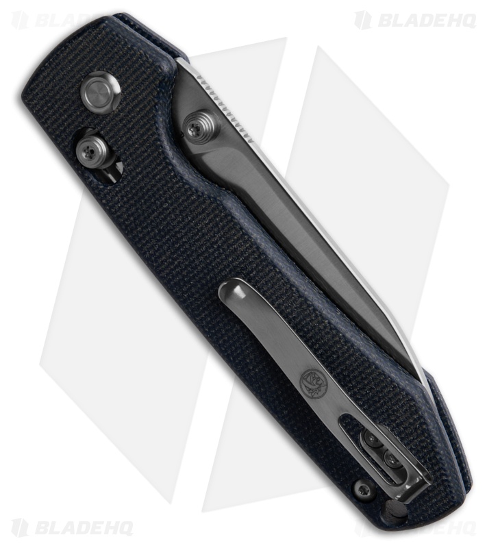 Vosteed Raccoon Crossbar Lock Blue Micarta Satin 14C28N