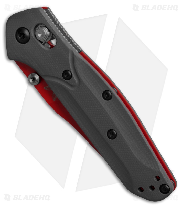 Benchmade Mini Osborne Pocket Knife | Gray/Red G-10 Benchmade Mini Osborne Pocket Knife | Gray/Red G-10