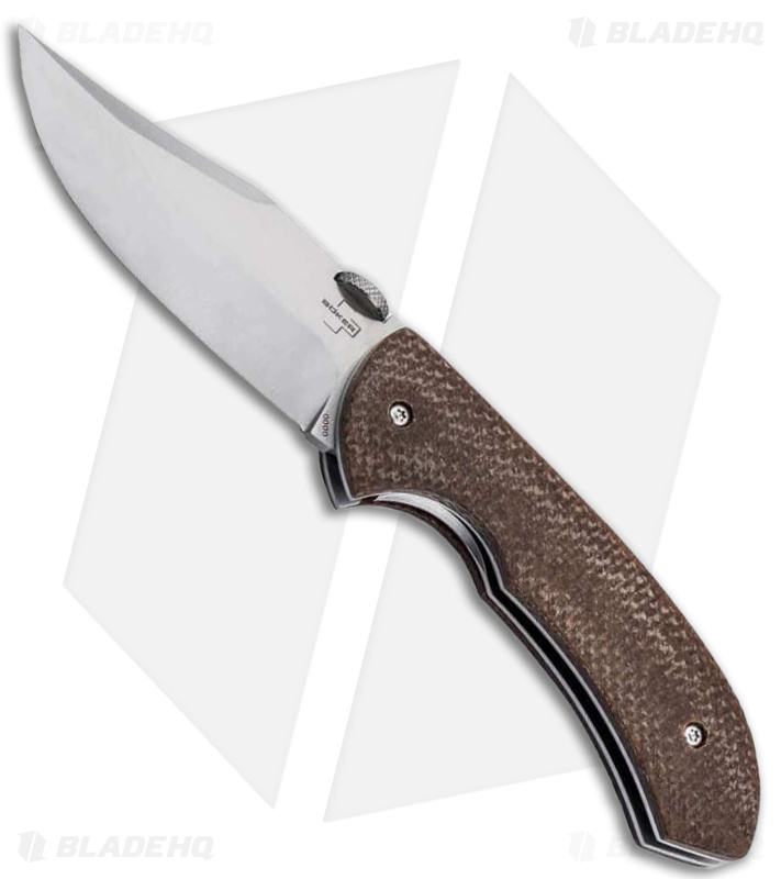 Boker Pocket Bowie Burlap Micarta (Satin) - Blade HQ