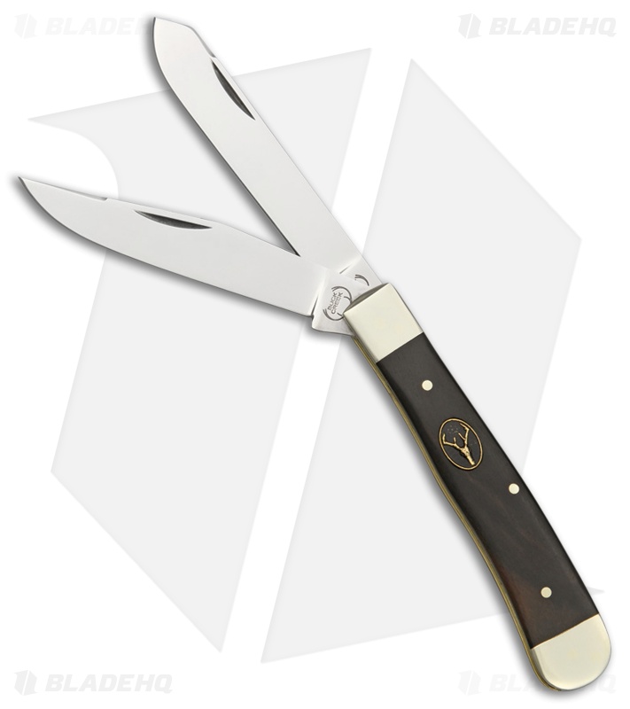 Buck Creek Trapper Pocket Knife 4.125" Ebony Wood - Blade HQ