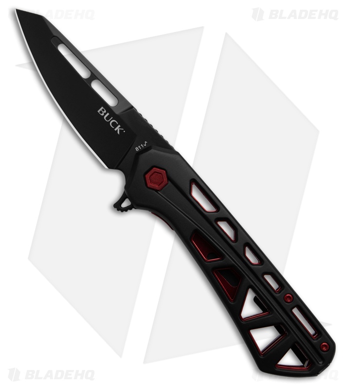 Buck Knives 811 Trace OPS Knife Black/Red Aluminum Black