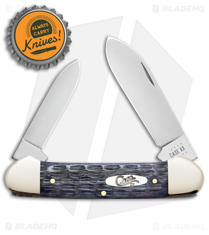 Case Canoe Knife 3.625" Worn Gray Bone CV Crandall Jig (62131 CV) 58415 ...