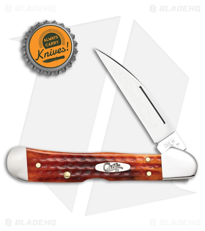Case Knives Copperlock 3.625" Knife Pocket Worn Harvest Orange Bone ...
