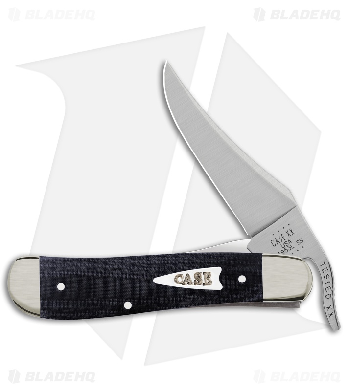 Case Russlock Liner Lock Knife 4.25" Black Micarta (101953L SS) - Blade HQ