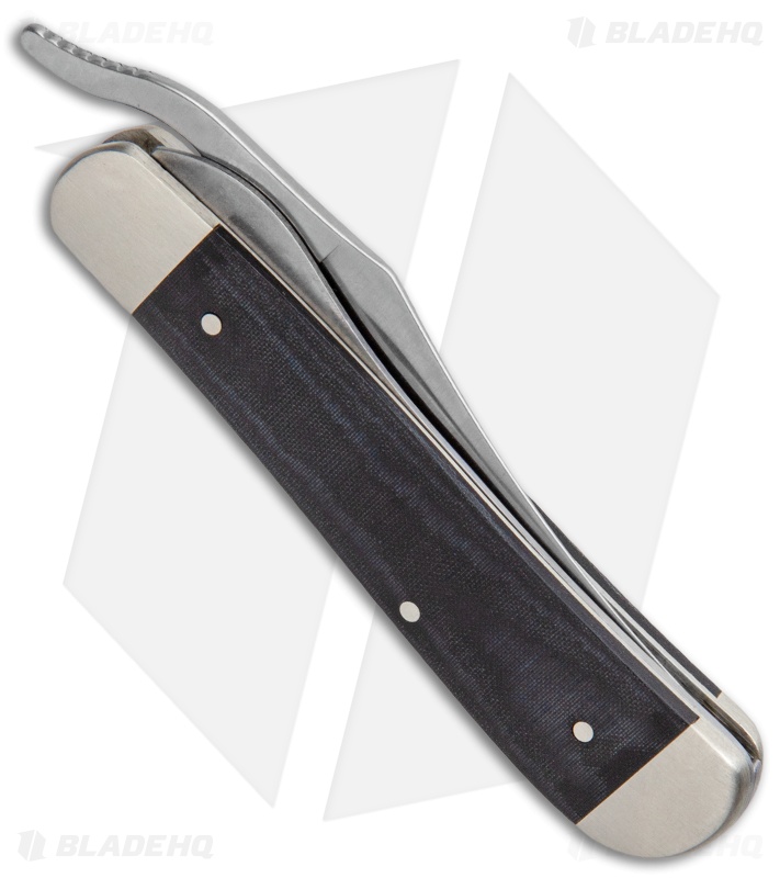 Case Russlock Liner Lock Knife 4.25" Black Micarta (101953L SS) - Blade HQ