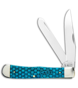 Case Trapper Knife 4.125" Turquoise Basket Weave Bone (6254 SS) - Blade HQ