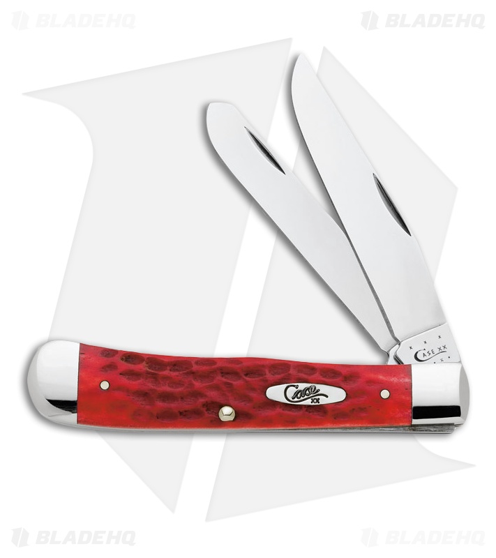 Case Trapper Knife 4.125" Dark Red Bone (6254 SS) 0646 - Blade HQ