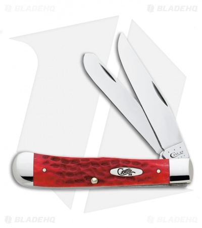 Case Mini Trapper Knife 3.5" Dark Red Bone (6207 CV) 6983 - Blade HQ