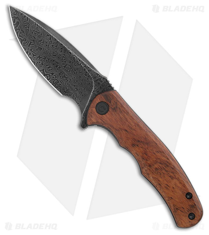 CIVIVI Mini Praxis Pocket Knife Wood Drop Point Damascus