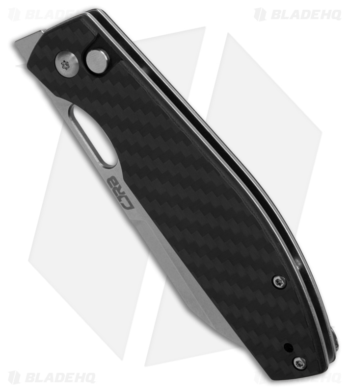 CRJB Cutlery Ekko Button Lock Knife Carbon Fiber - Blade HQ