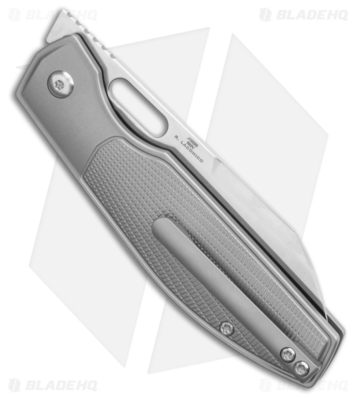 CJRB EKKO Button Lock Knife Gray Titanium