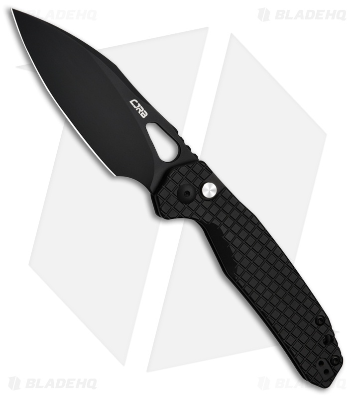 CJRB Frack Knife Textured Black Titanium | Black - Blade HQ