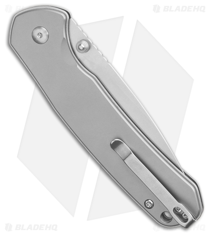 CJRB Pyrite Drop Point Button Lock Knife Titanium (Satin)