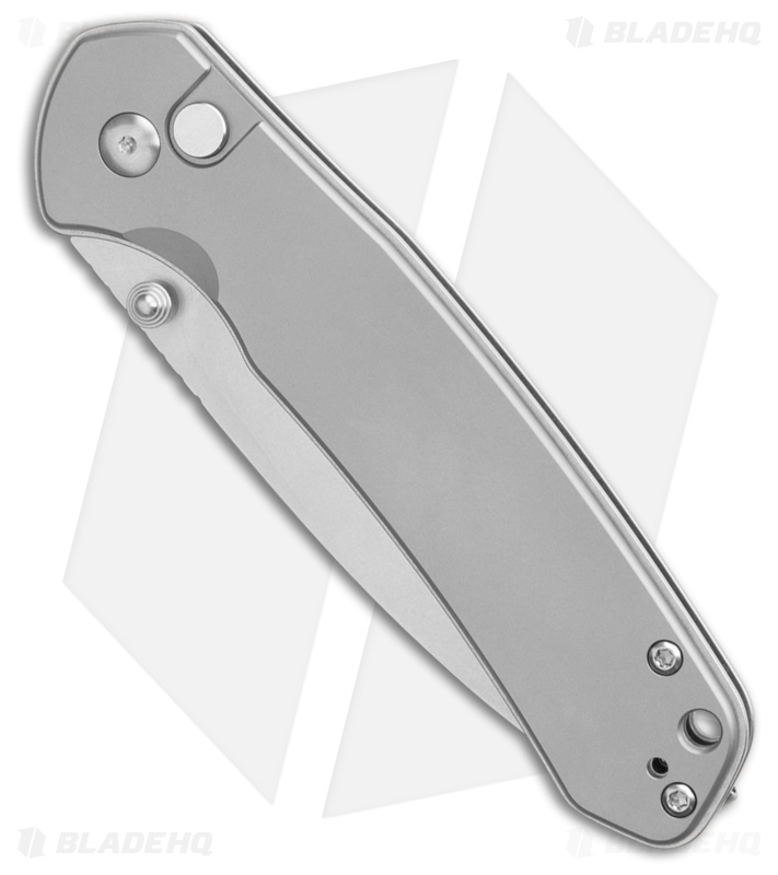 CJRB Pyrite Drop Point Button Lock Knife Titanium (Satin)