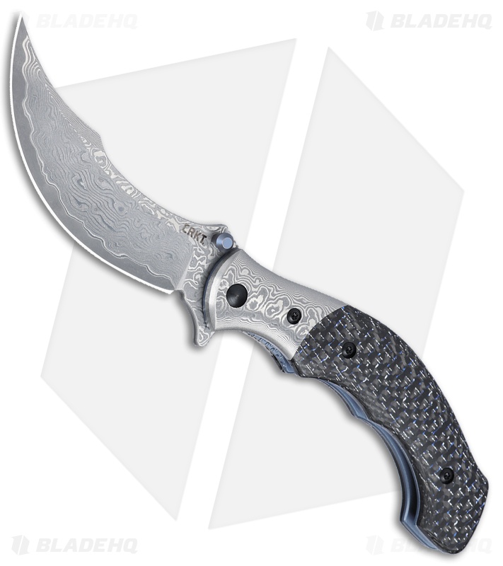 CRKT Ritual Compact Assisted Knife Carbon Fiber Damascus