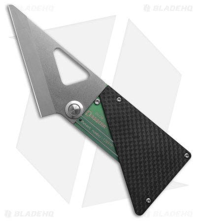 Daggerr Knives Card Knife Knife Carbon Fiber/Green Ti SW