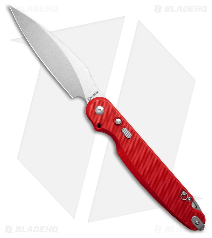 Daggerr Knives Parrot Button Liner Lock Knife Red G-10 SW