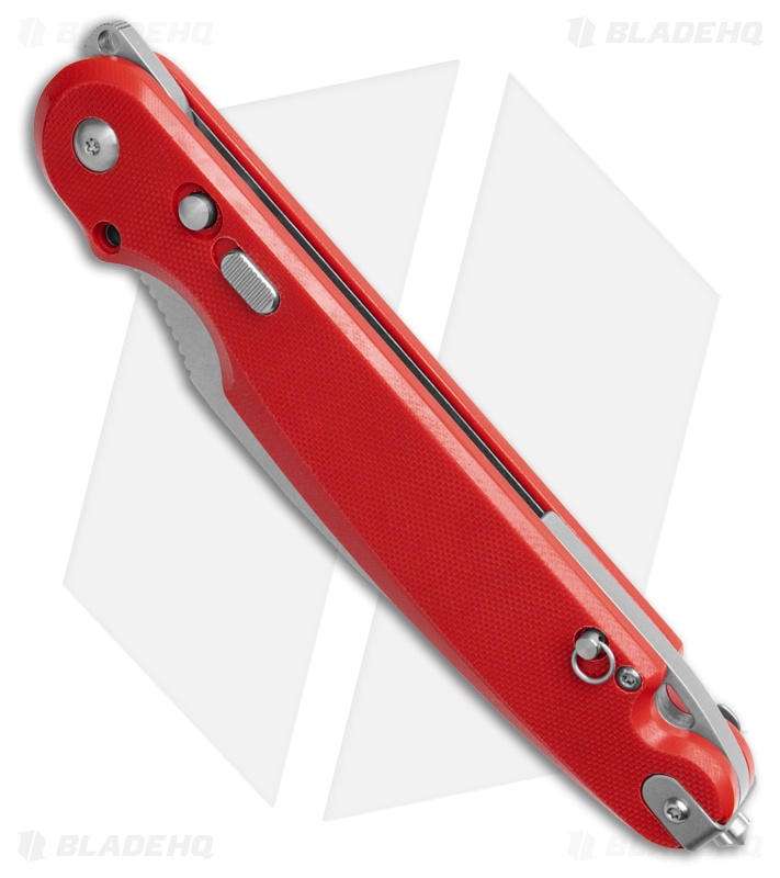 Daggerr Knives Parrot Button Liner Lock Knife Red G-10 SW