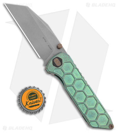 EOS Micro Surgeon Frame Lock Green Hex Ti (SW) - Blade HQ