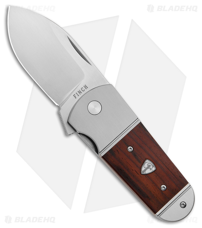 Finch Buffalo Tooth Frame Lock Knife Ti/Cocobolo - Blade HQ