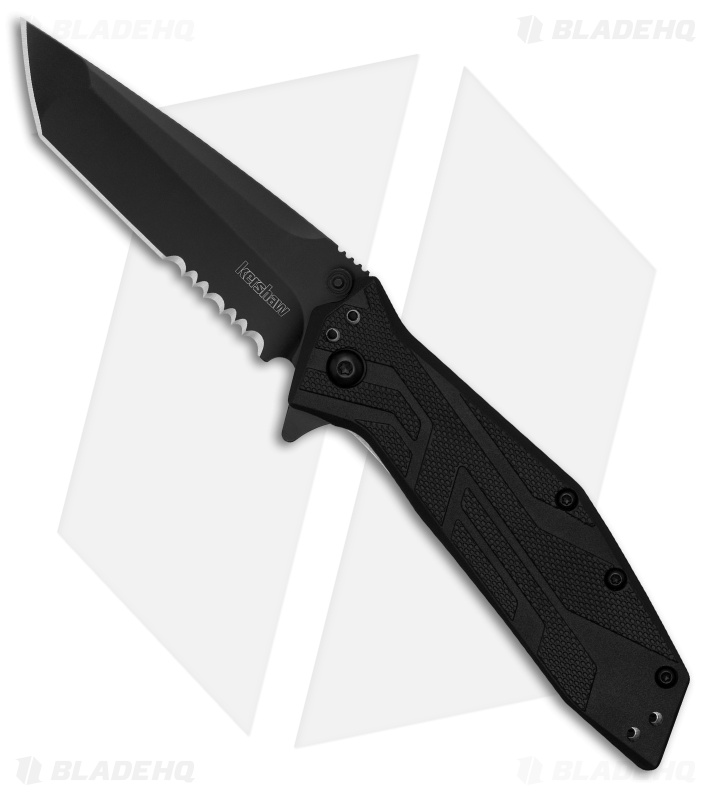 Kershaw Brawler Assisted Knife Black GFN Black Oxide Serr