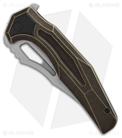 Arcane Design Crypt Liner Lock Knife Gold + Satin - Blade HQ