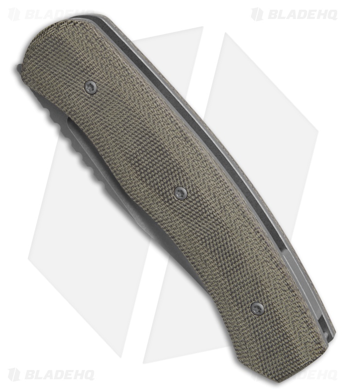 BergBlades Alpha Knife Green Micarta Stonewash