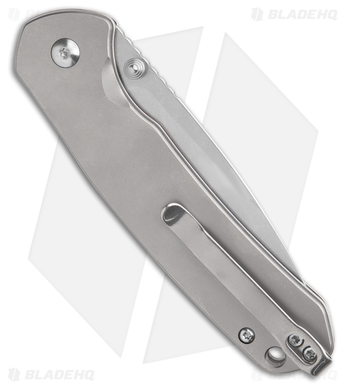 CJRB Pyrite Button Lock Knife Titanium (SW) - Blade HQ