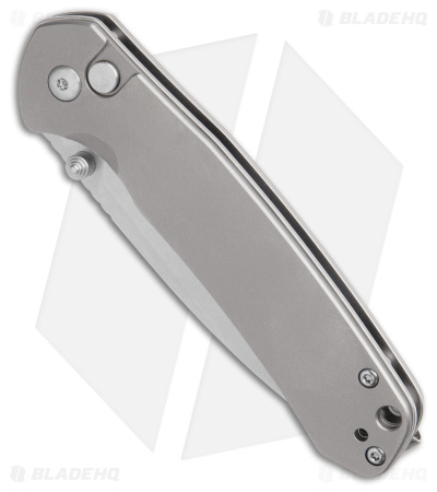 CJRB Pyrite Button Lock Knife Titanium (SW) - Blade HQ