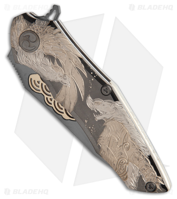 Dew Hara Custom Noah Liner Lock TI/Engrave DLC - Blade HQ