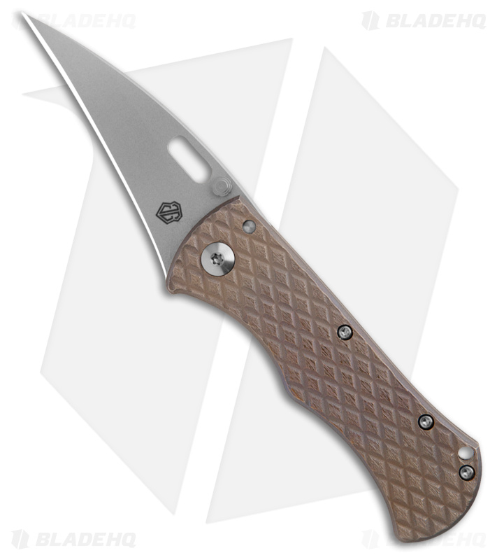 John Gray Hawkbill Knife Bronze Ti + Bead Blast - Blade HQ
