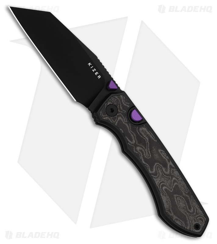 Kizer Wharning | Black Al/Black Norplex Micarta | PVD