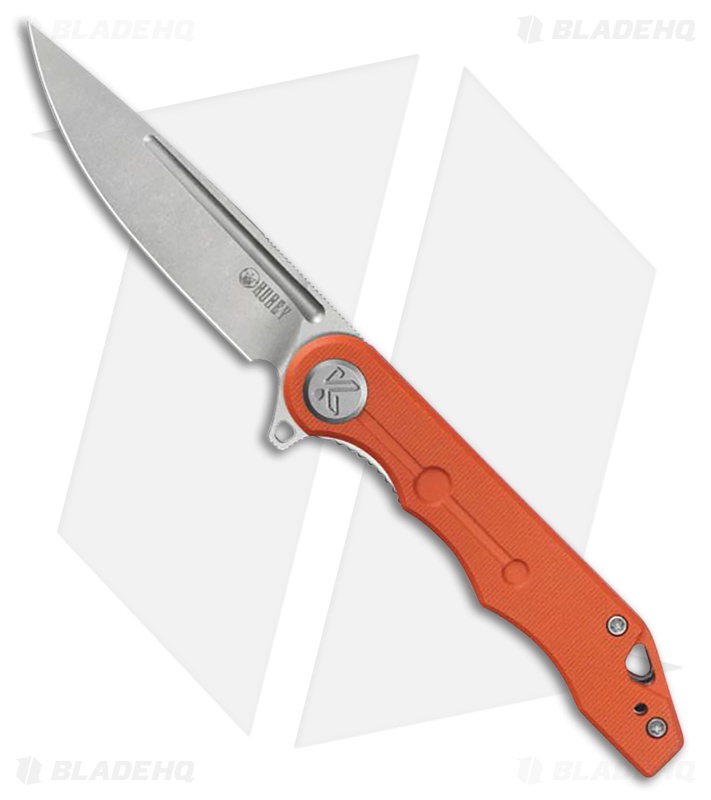 Kubey Mizo Knife | Orange G-10 | Bead Blast 14C28N