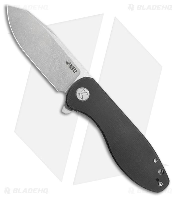 Kubey Master Chief Liner Lock Knife Black Micarta Stonewash