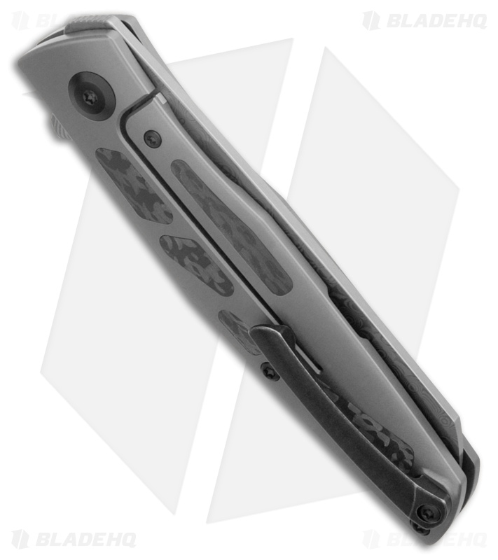Kansept Knives Cru Knife Bronze Titanium + Twill CF Damascus