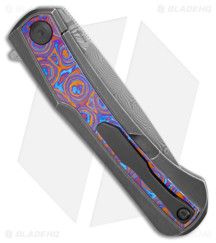 Kansept Knives Kratos Timascus/Black Ti Clip Point Damascus